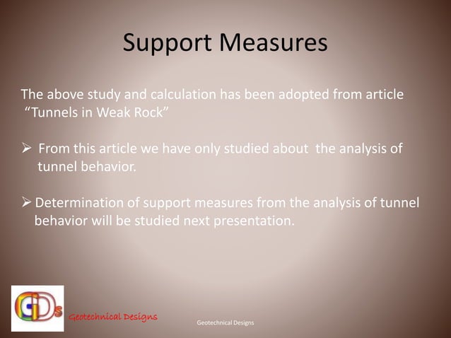 Analysis of tunnel in weak rock | PPT