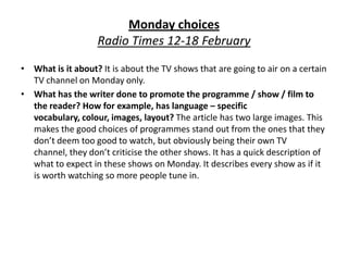 Analysis of tv listings | PPT