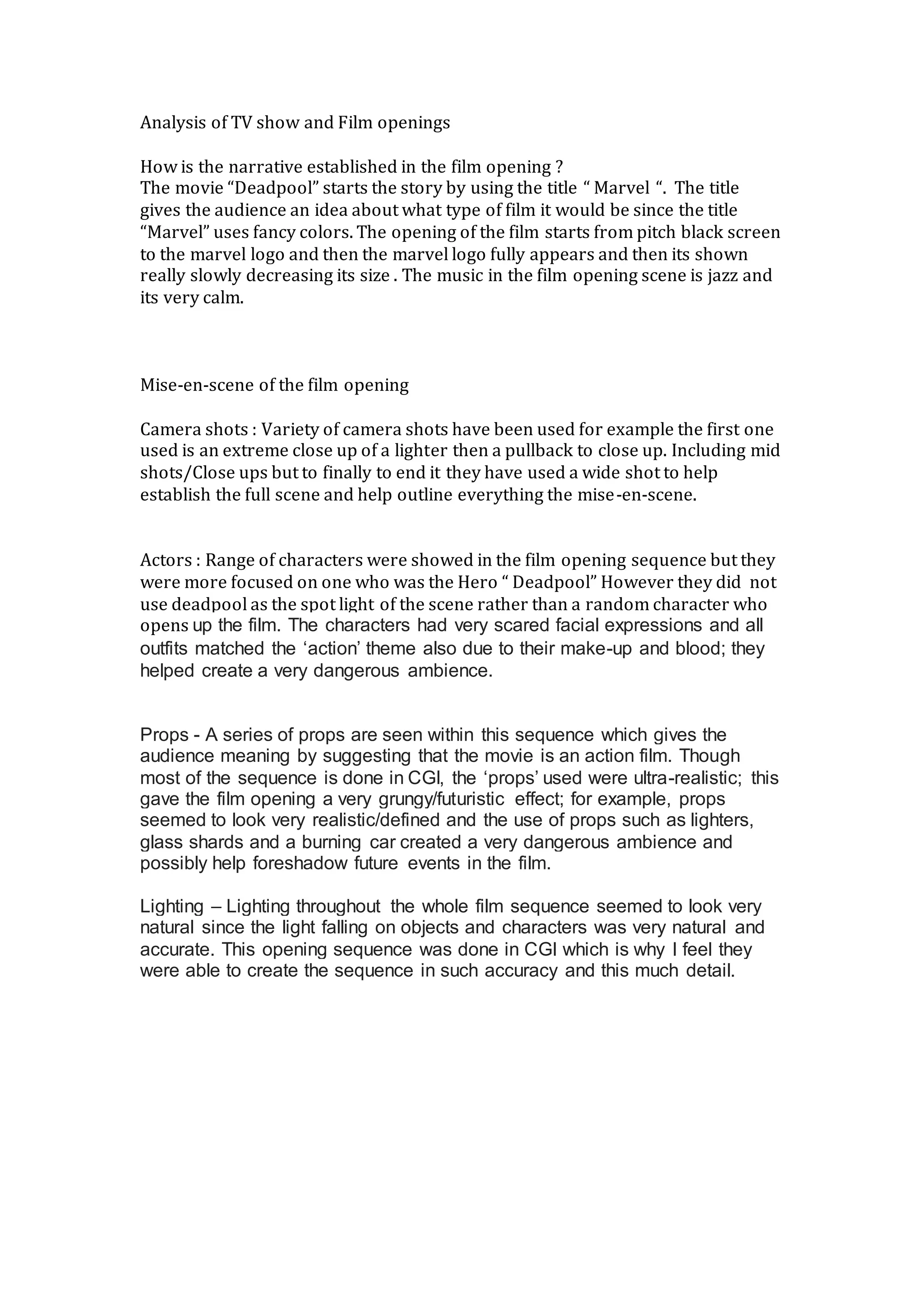 Deadpool Analysis | DOCX