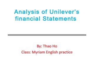 Analysis of unilever financial reports (1) | PPT