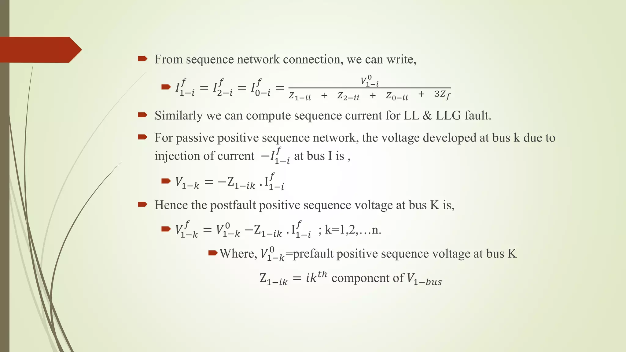 Analysis of unsymmetrical faults using bus impedence matrix | PPT