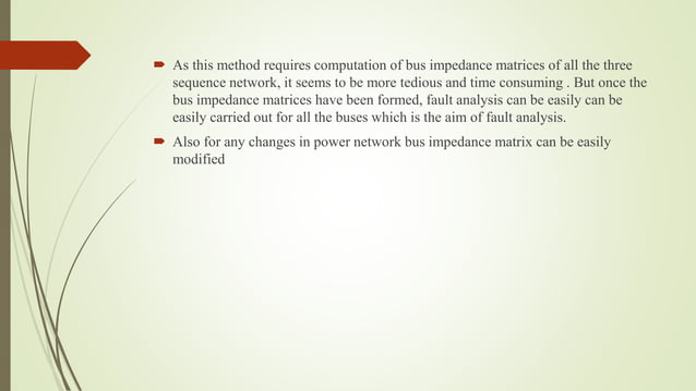 Analysis of unsymmetrical faults using bus impedence matrix | PPT
