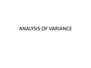 Analysis of variance | PPTX