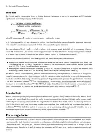Analysis of variance | PDF