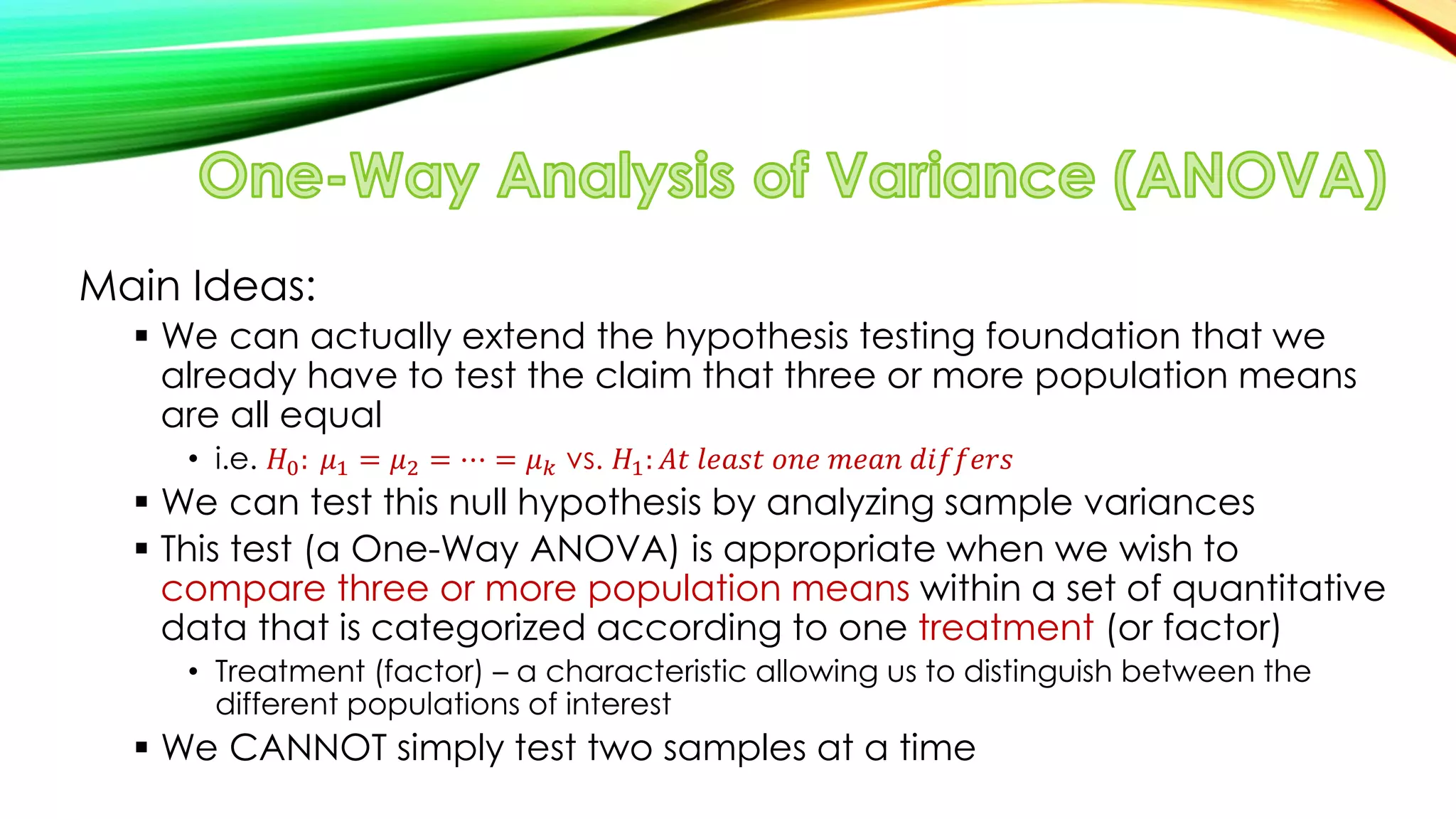 Analysis of Variance (ANOVA) | PDF