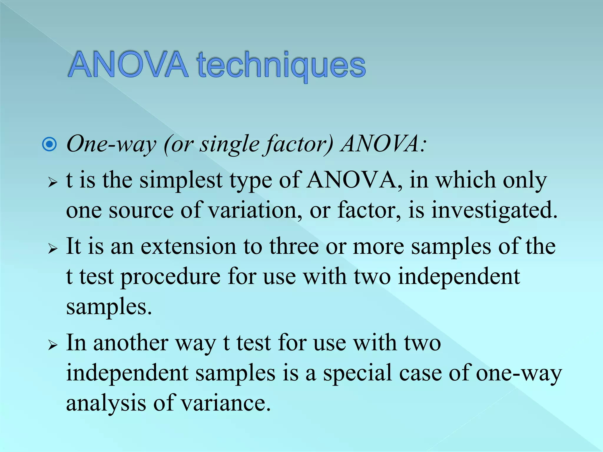 Analysis of variance (anova) | PPTX