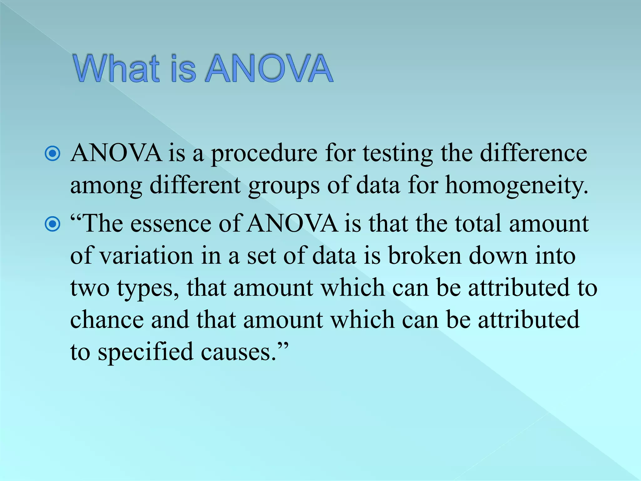 Analysis of variance (anova) | PPTX