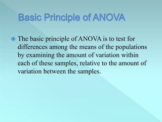 Analysis of variance (anova) | PPTX