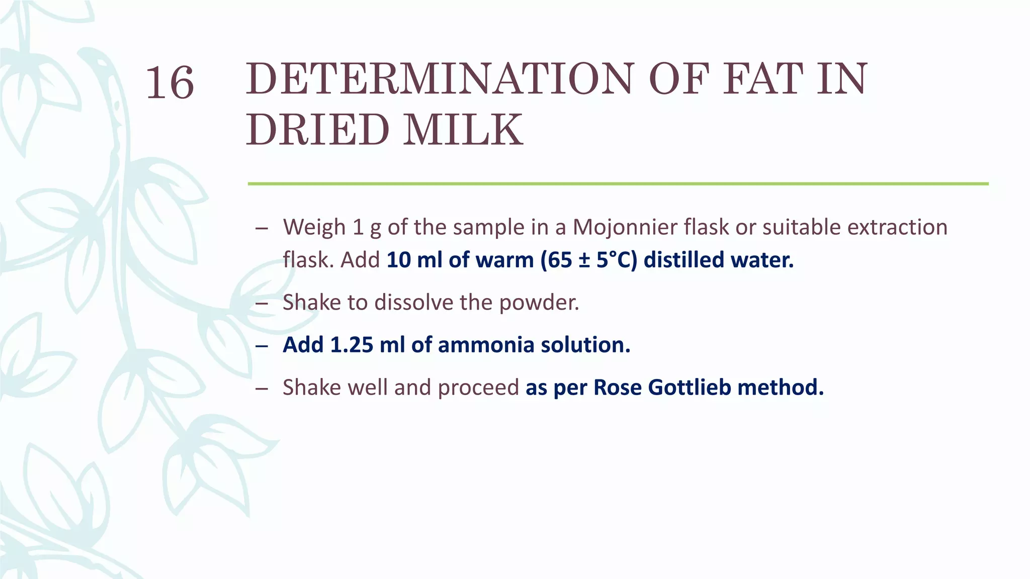 Analysis of various milk products | PPTX