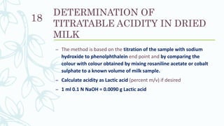 Analysis of various milk products | PPTX