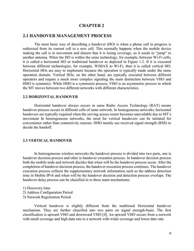 Analysis of vertical and horizontal handoff | DOCX | Computer Networking | Computing
