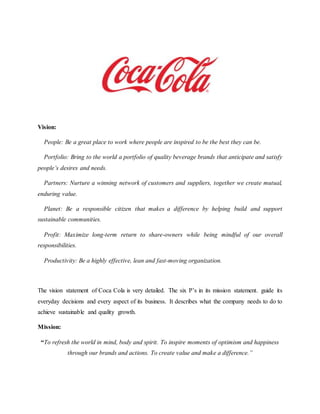 Analysis of vision and mission statements - ikea , burger king, coca ...