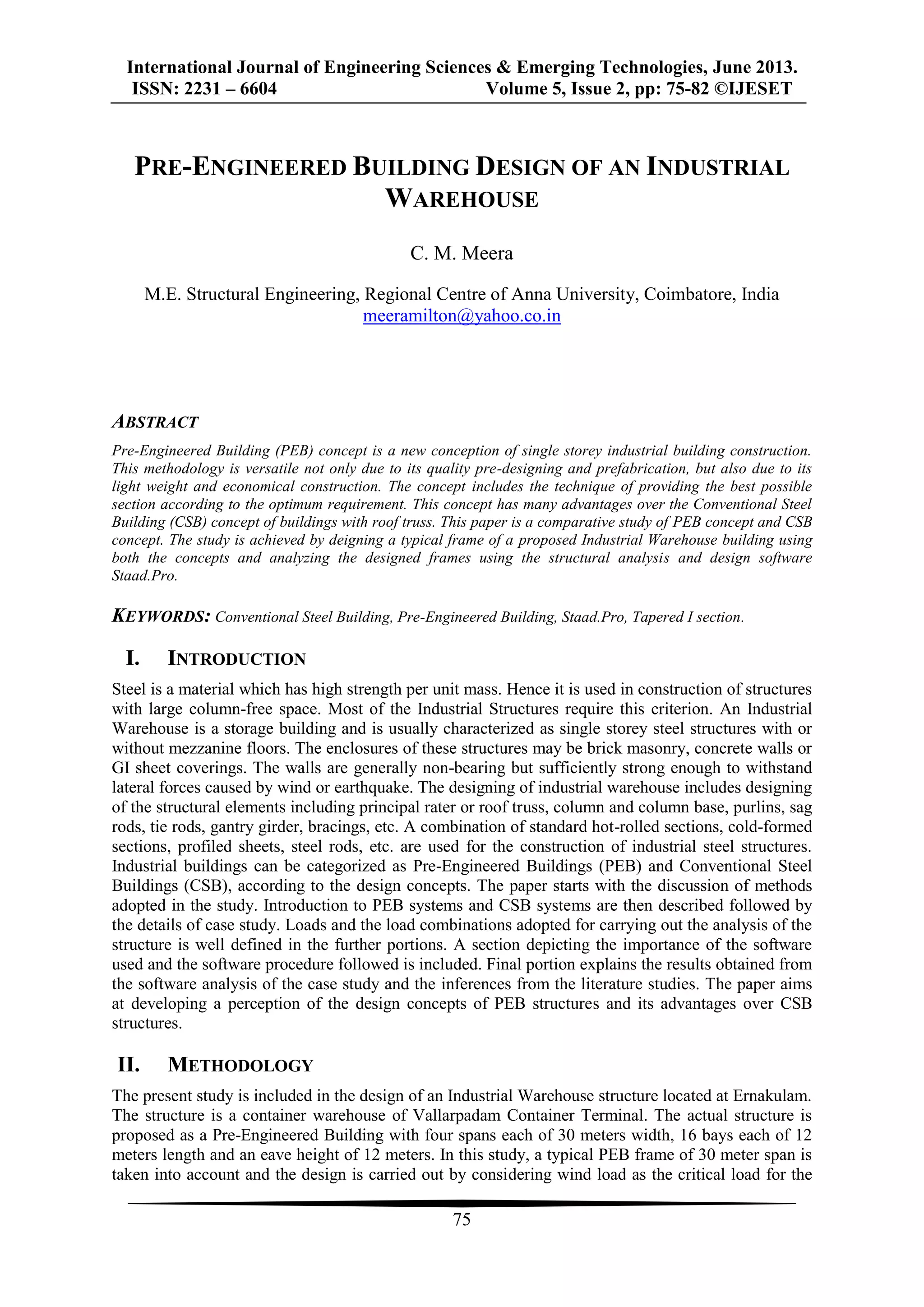 Analysis of warehouse in staad pro. | PDF