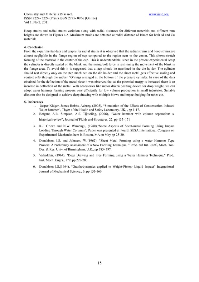 Analysis of water hammer forming on the sheet metal | PDF | Chemistry ...