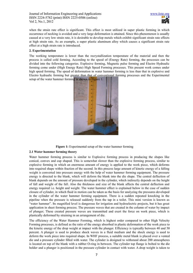 Analysis of water hammer forming on the sheet metal (2) | PDF
