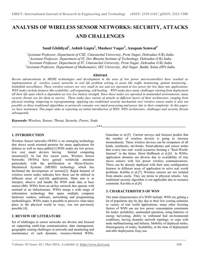 Analysis Of Wireless Sensor Networks Security Attacks And Challenges Pdf