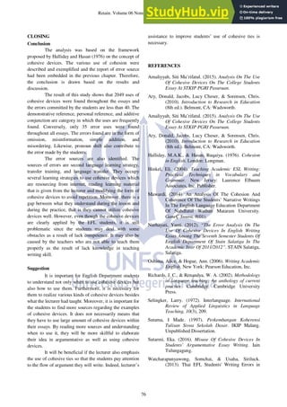 Analysis On Cohesive Devices Errors In EFL University Students Argumentative Composition | PDF