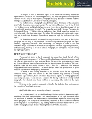 ANALYSIS ON PARAGRAPH WRITING OF THE SECOND SEMESTER STUDENTS OF ...