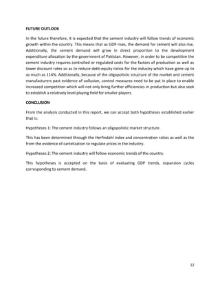 Analysis on the cement industry in pakistan | DOCX