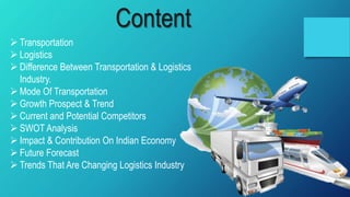 Analysis on Tranportation Logistics industry | PPTX