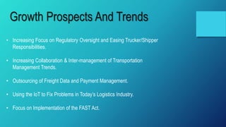 Analysis on Tranportation Logistics industry | PPTX