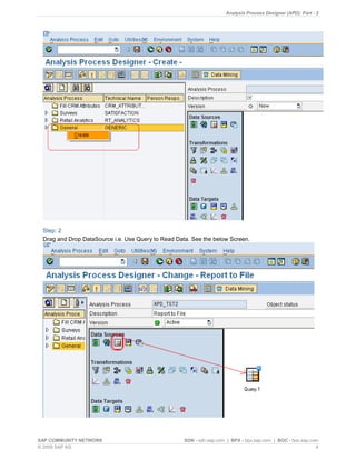 Analysis process designer (apd) part 2 | PDF