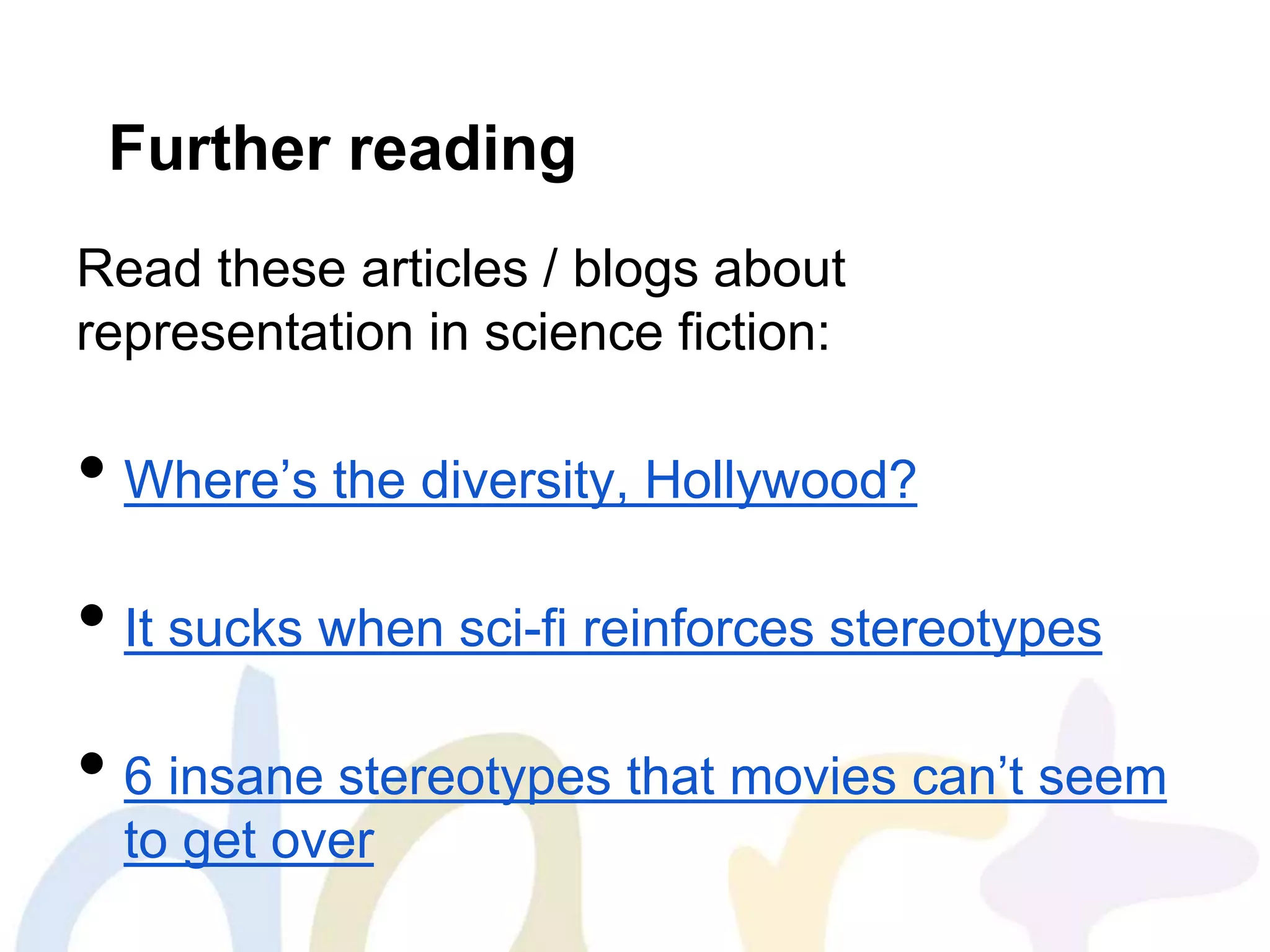 Analysis science fiction representation | PPTX