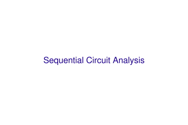 Analysis sequential circuits | PDF