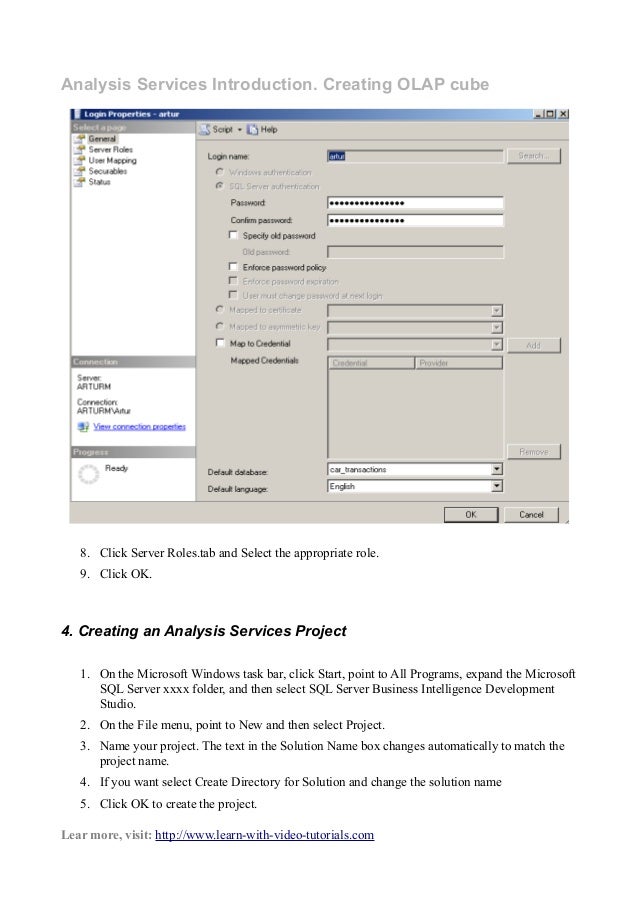 Sql Server Analysis Services Creating An Olap Cube