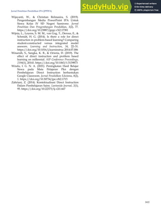 Analysis Students Learning Motivation on the Implementation of Direct Instruction Learning Model ...