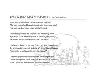 Analysis & Synthesis For Design | An Elephant Surrounded By Blind Men | PPT