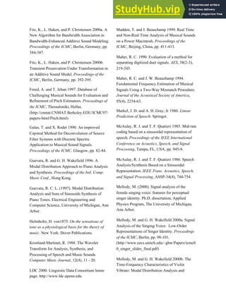 Analysis Synthesis Comparison | PDF | Digital Audio | Computer Software and Applications