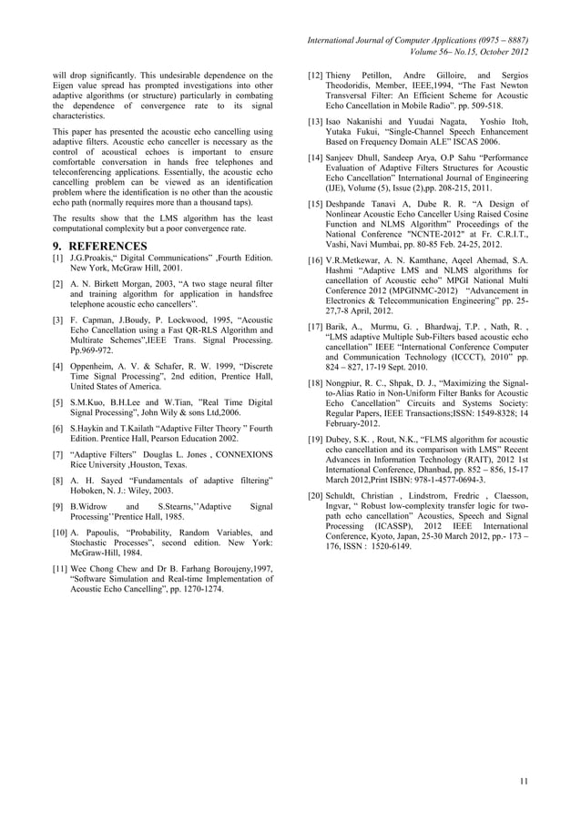 Analysis The Resultsofacousticechocancellationforspeechprocessingusinglmsadaptive