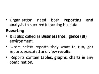 Analysis vs reporting | PPTX