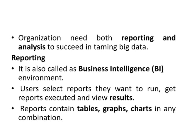 Analysis vs reporting | PPTX | Technology & Computing