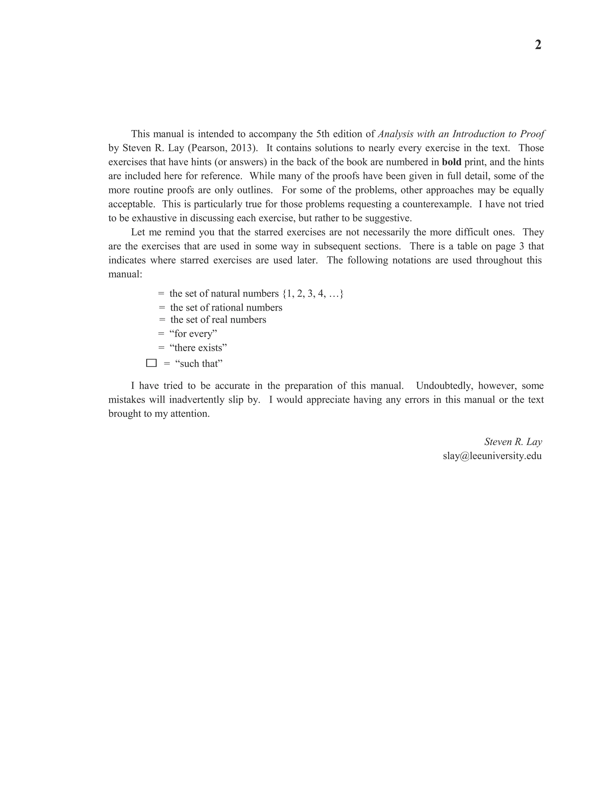 Analysis With An Introduction To Proof 5th Edition Lay Solutions Manual