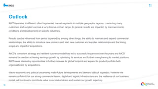 IMCD quarterly call of 2023 year and guidance for the | PDF