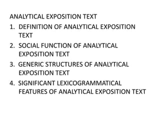 Analytical Exposition Text | PPTX