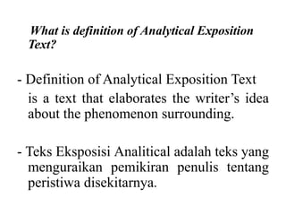 Analytical Exposition Text | PPTX