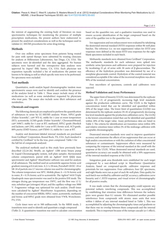 Analytical Considerations When Monitoring Pain Medications by LC-MS/MS | PDF | Illegal Drugs ...