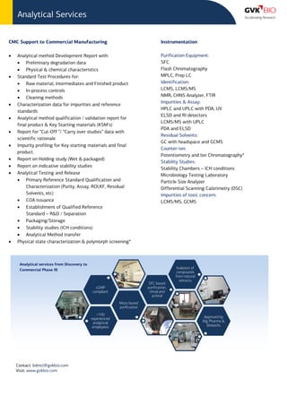 GVK BIO Analytical Services are supported by the cutting-edge ...