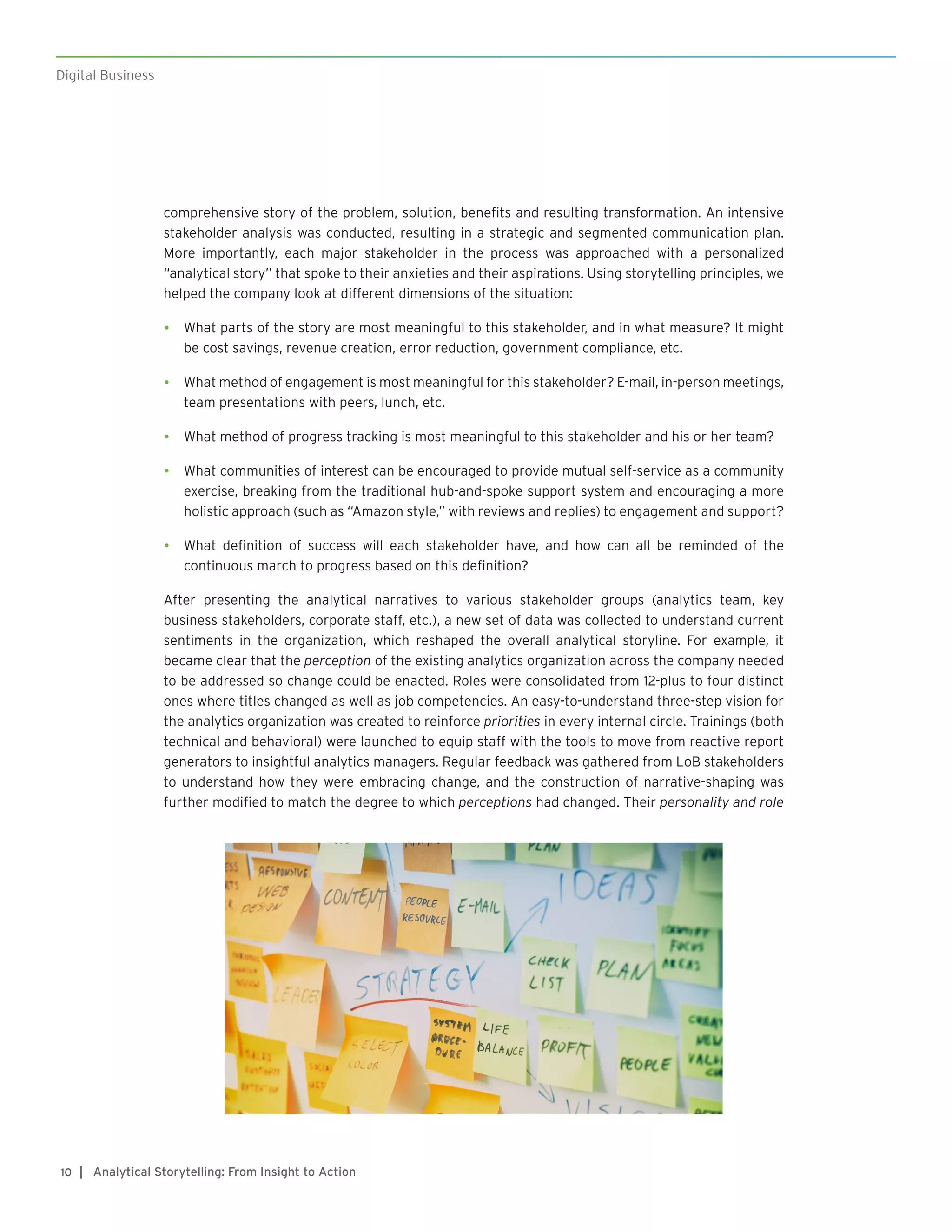 Analytical Storytelling: From Insight to Action | PDF