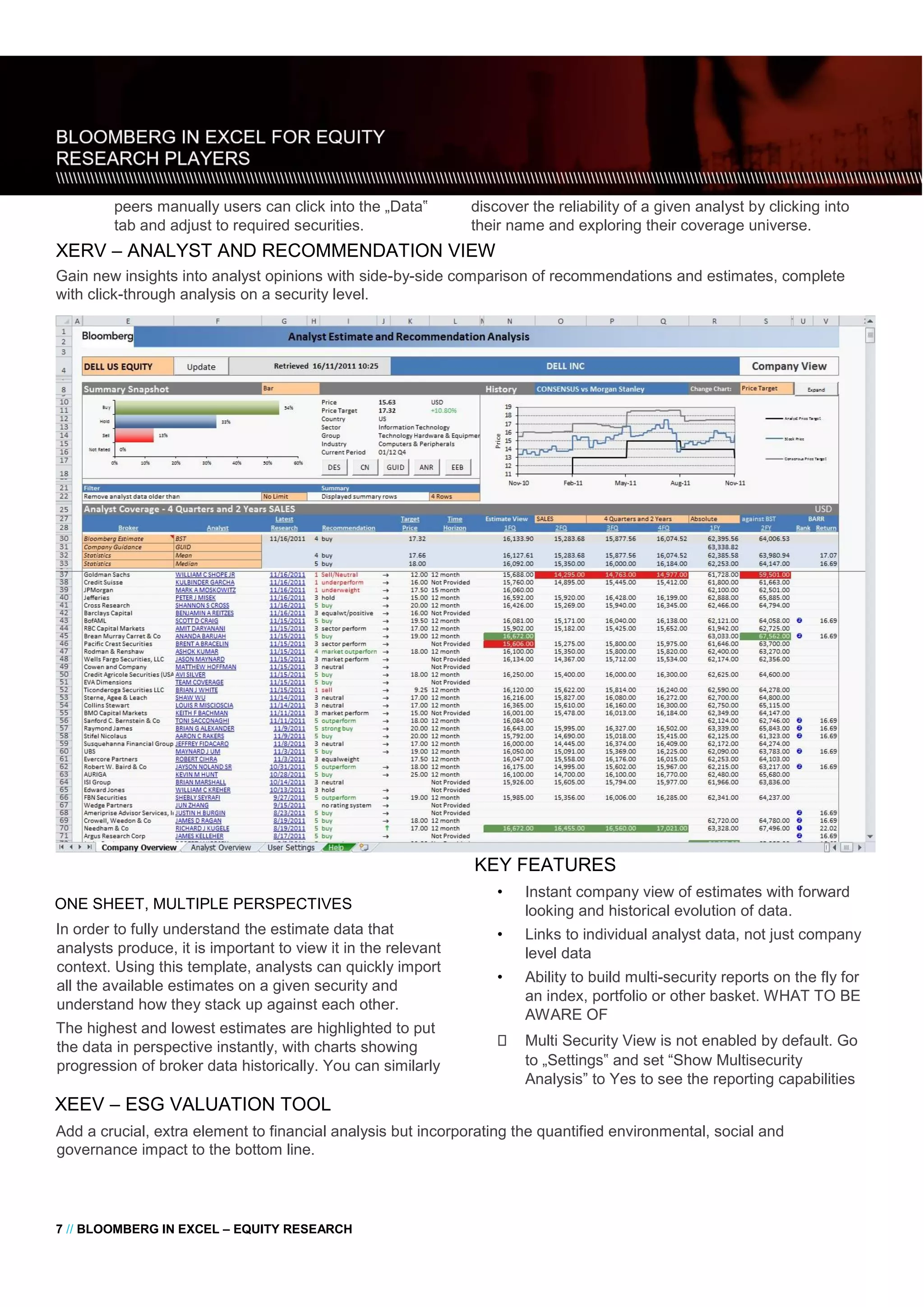 Analytical tools-bloomberg-equity-research-in-excel | PDF