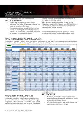 Analytical tools-bloomberg-equity-research-in-excel | PDF