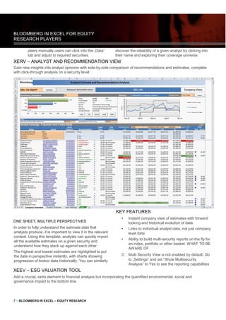 Analytical tools-bloomberg-equity-research-in-excel | PDF