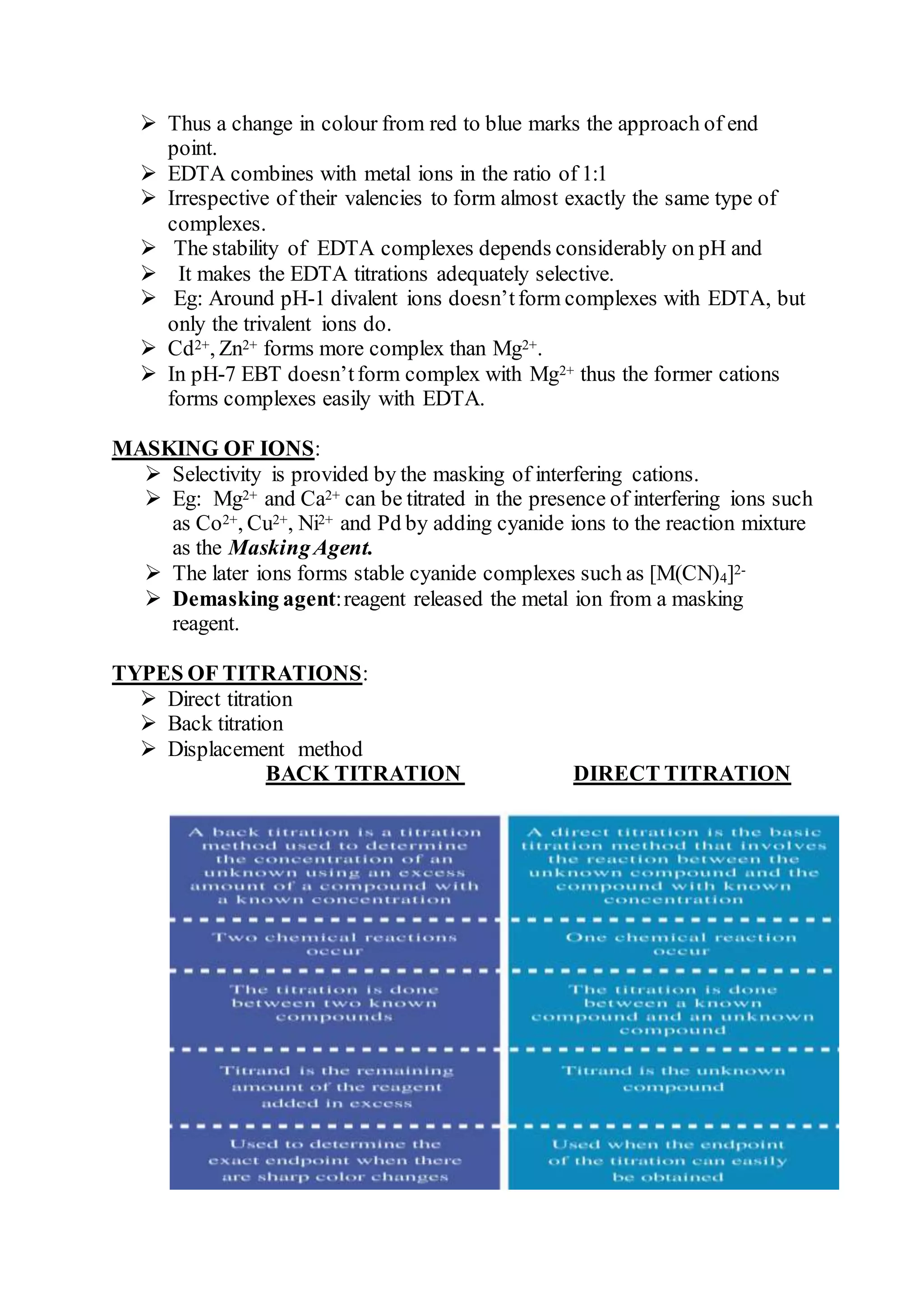complexometric titration , colorimetry and spectrophotometry | DOCX