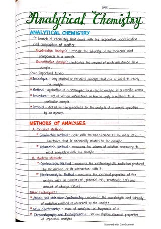 Analytical Chemistry Reviewer - Chem Eng | PDF