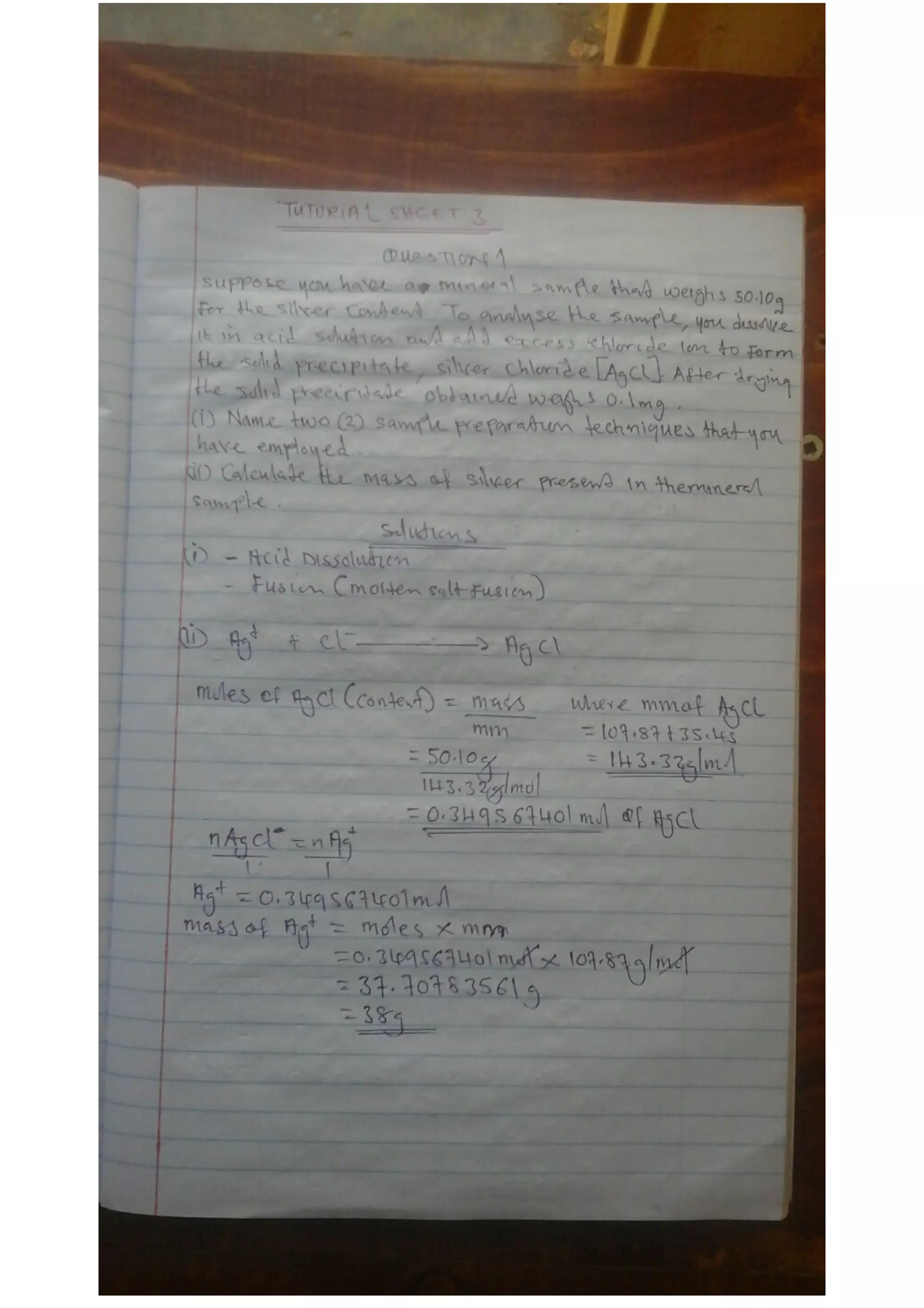 ANALYTICAL CHEMISTRY (CH2021) TUTORIAL SHEET AND SOLUTIONS | PDF