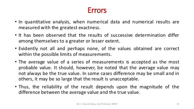 Analytical Chemistry Errors Significant Figures And Calibration