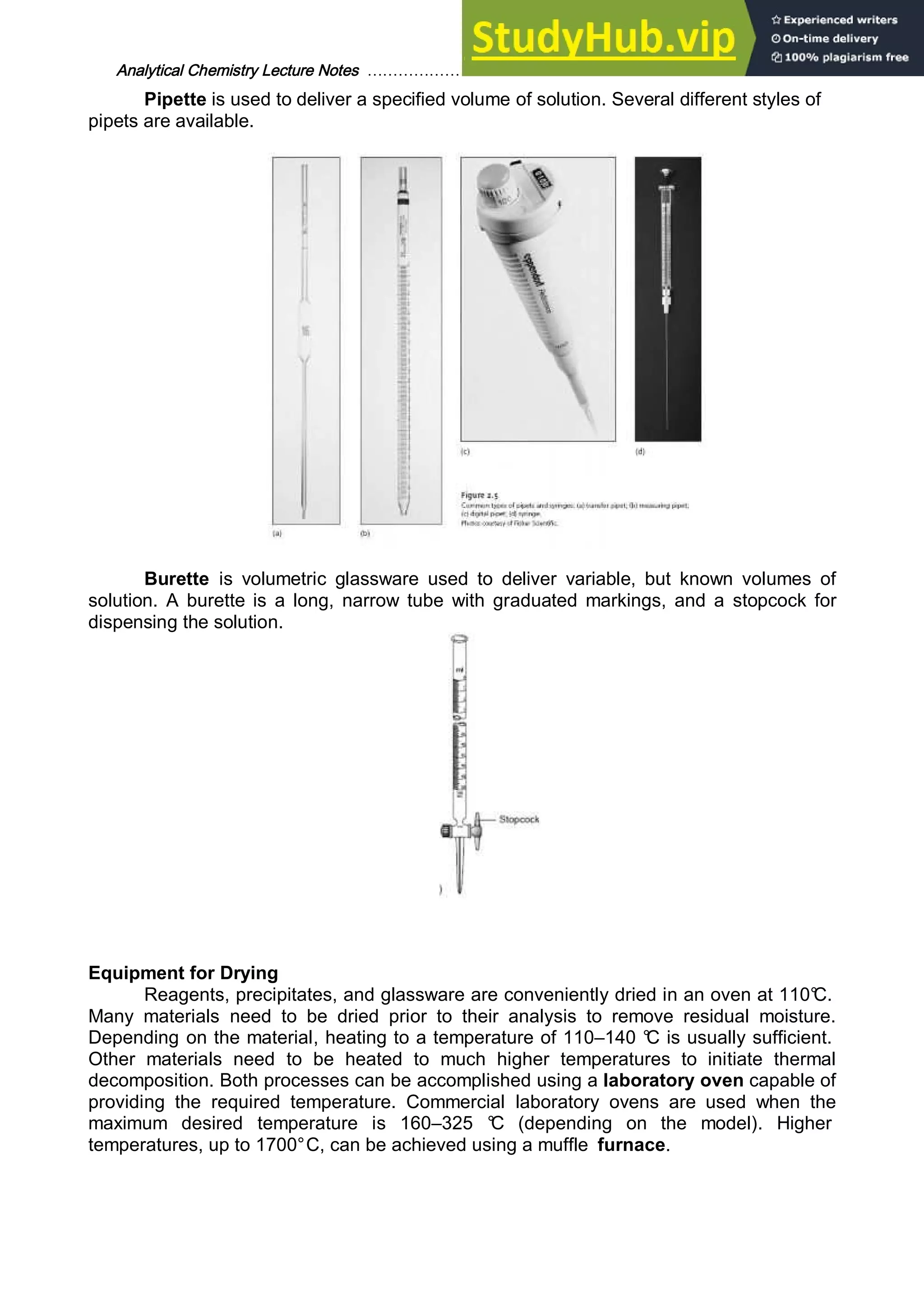 Analytical Chemistry Lecture Notes | PDF